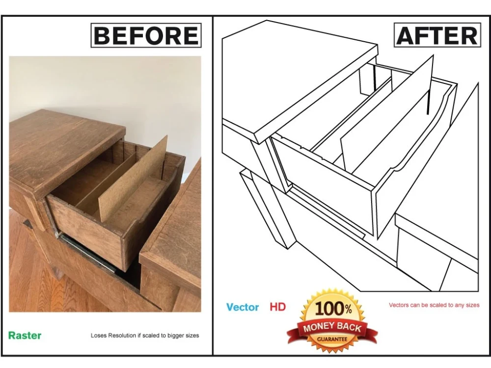 Vector line drawing of product image | Upwork
