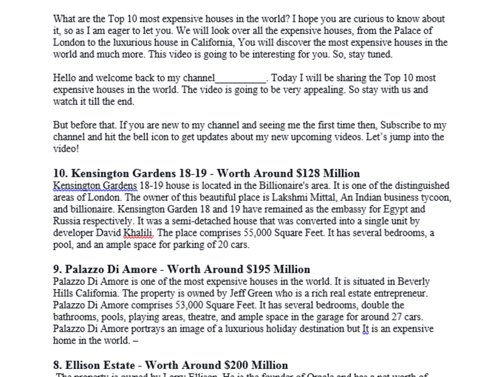 Top 10 list script for your youtube video | Upwork