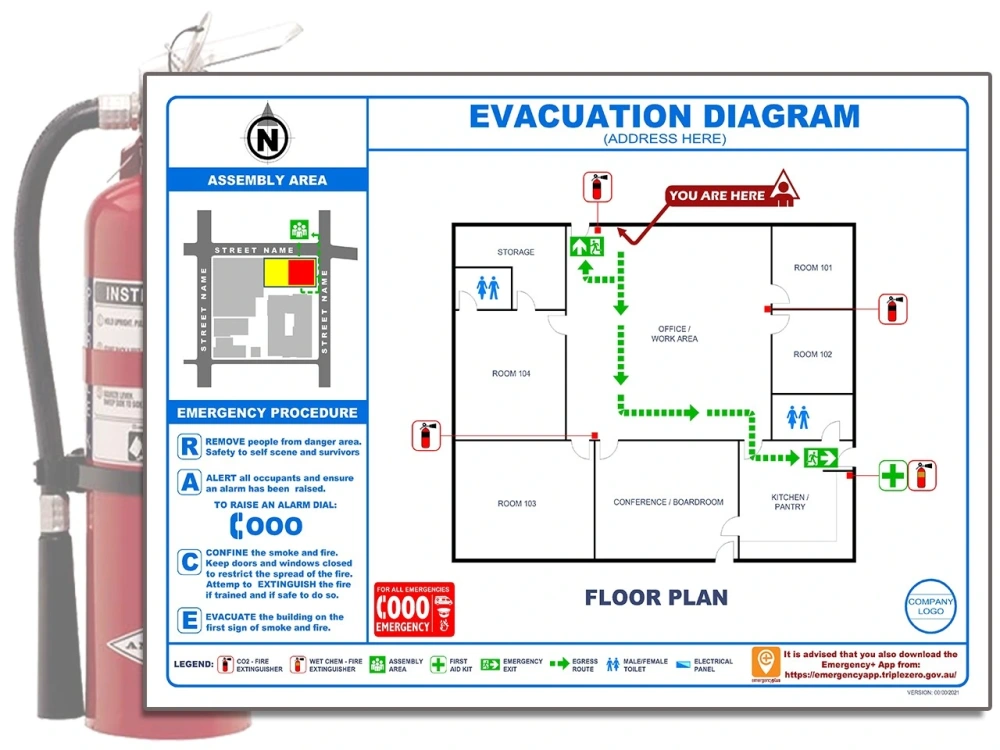 Fire Evacuation Diagram for your safety | Upwork
