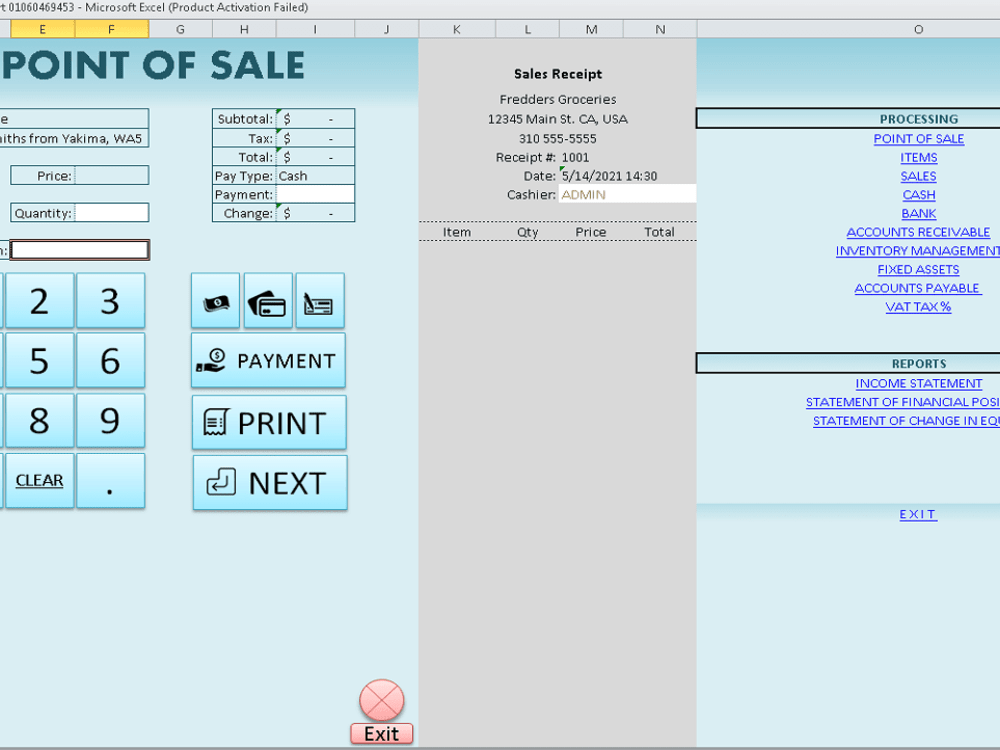 A professional Cashier Point of Sale VB Application | Upwork