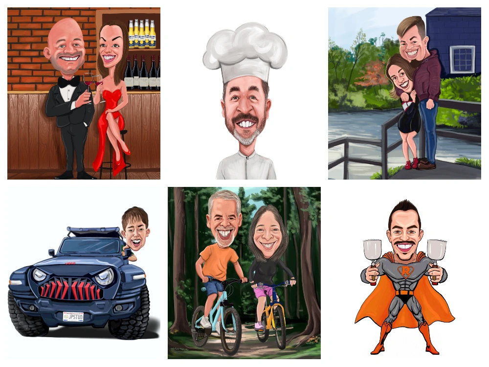 100% Personalized & Custom Caricature Portrait Illustration | Upwork