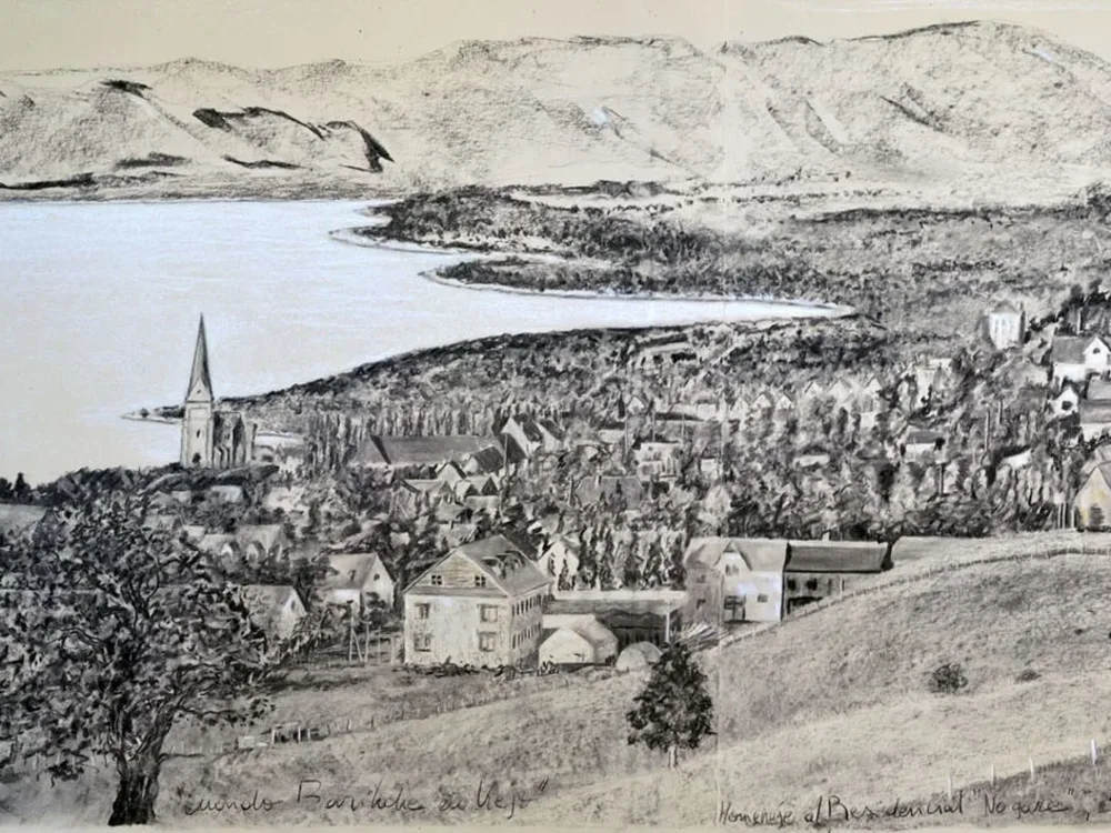 Unique charcoal drawing on paper based on a photo + digital image of it ...