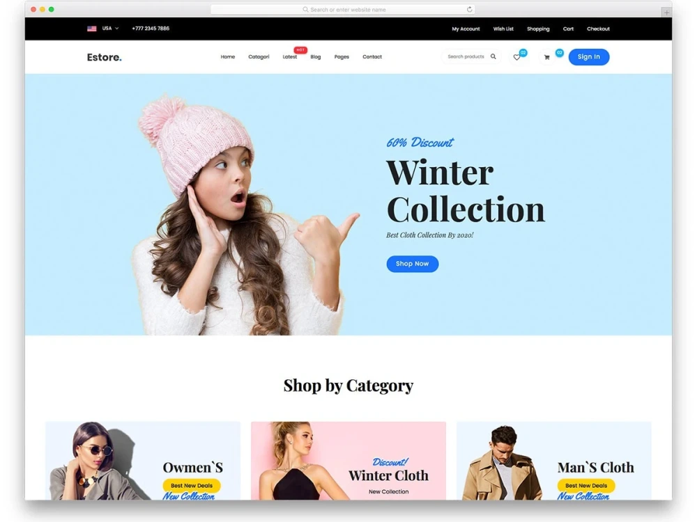 A modern website mockup or landing page design in PSD or Figma format ...