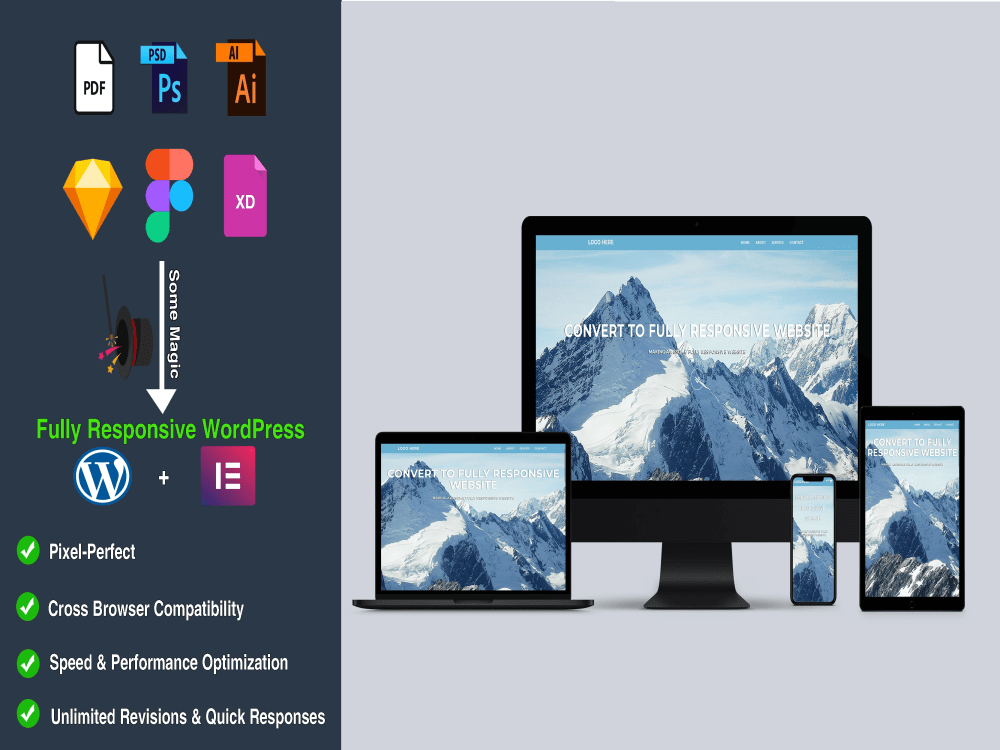 PSD/Figma/Sketch/XD/AI/PDF converted to WordPress using Elementor | Upwork PSD/Figma/Sketch/XD/AI/PDF converted to WordPress using Elementor | Upwork