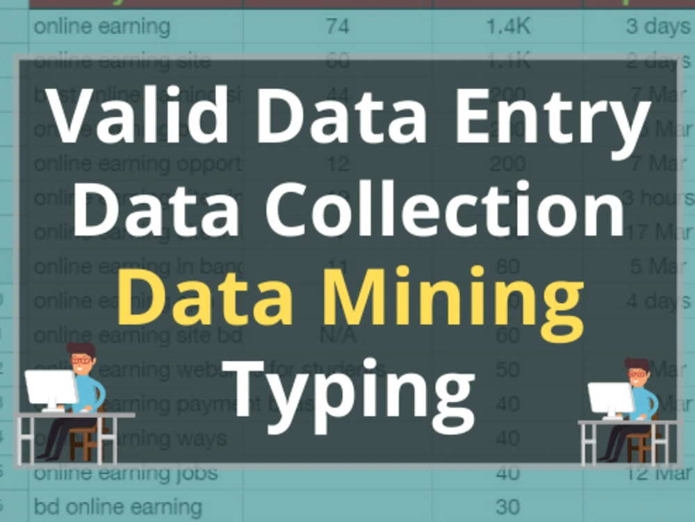 Accurate & Timely data entry , Properly data mining, Typing ...