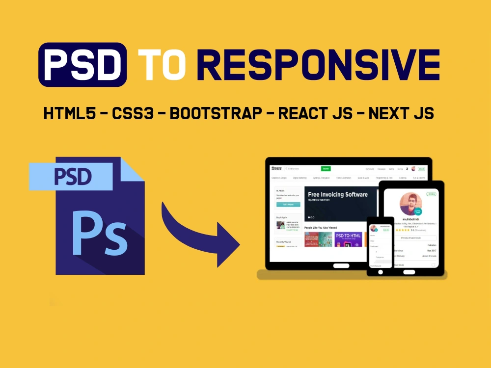 Responsive HTML CSS website design / psd to html5 bootstrap | Upwork