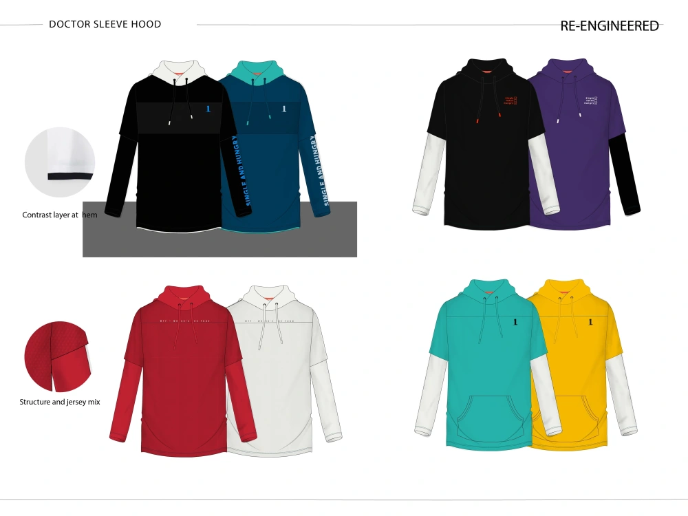 All kinds of clothing design with 3D renderings and technical sheet ...