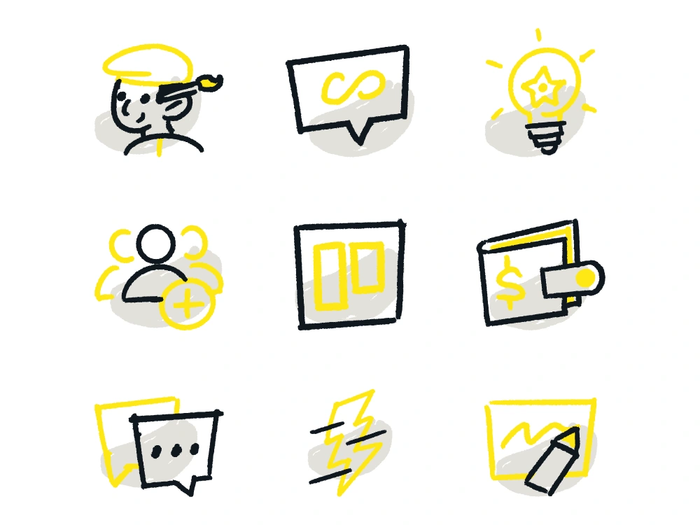 Hand drawn icon pack for web app | Upwork