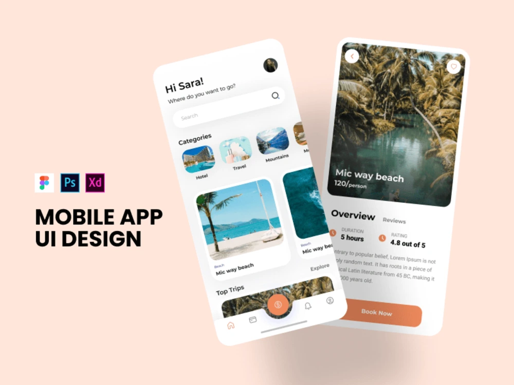Creative mobile app UI Design mockup | Upwork