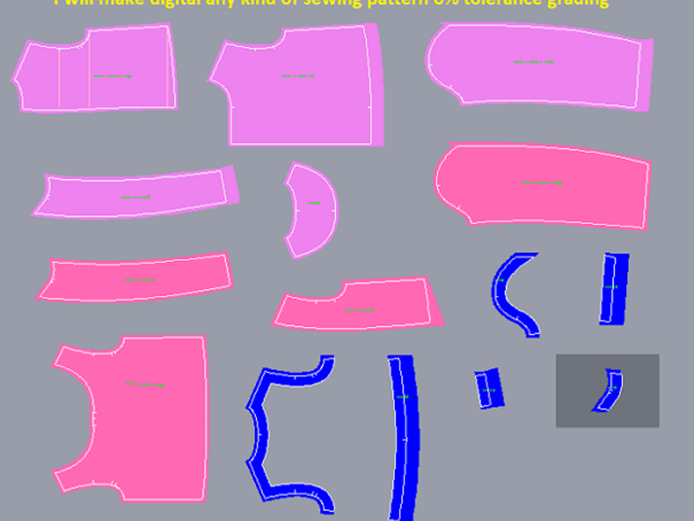 Make digital any kind of sewing pattern 0% tolerance grading | Upwork