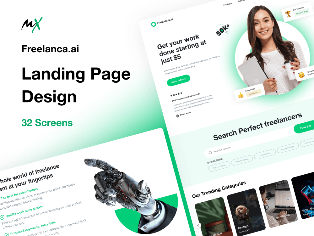 An awesome Landing page Design | Upwork