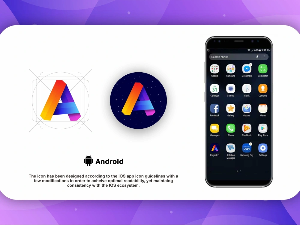 A modern app icon logo with source file in 24h | Upwork
