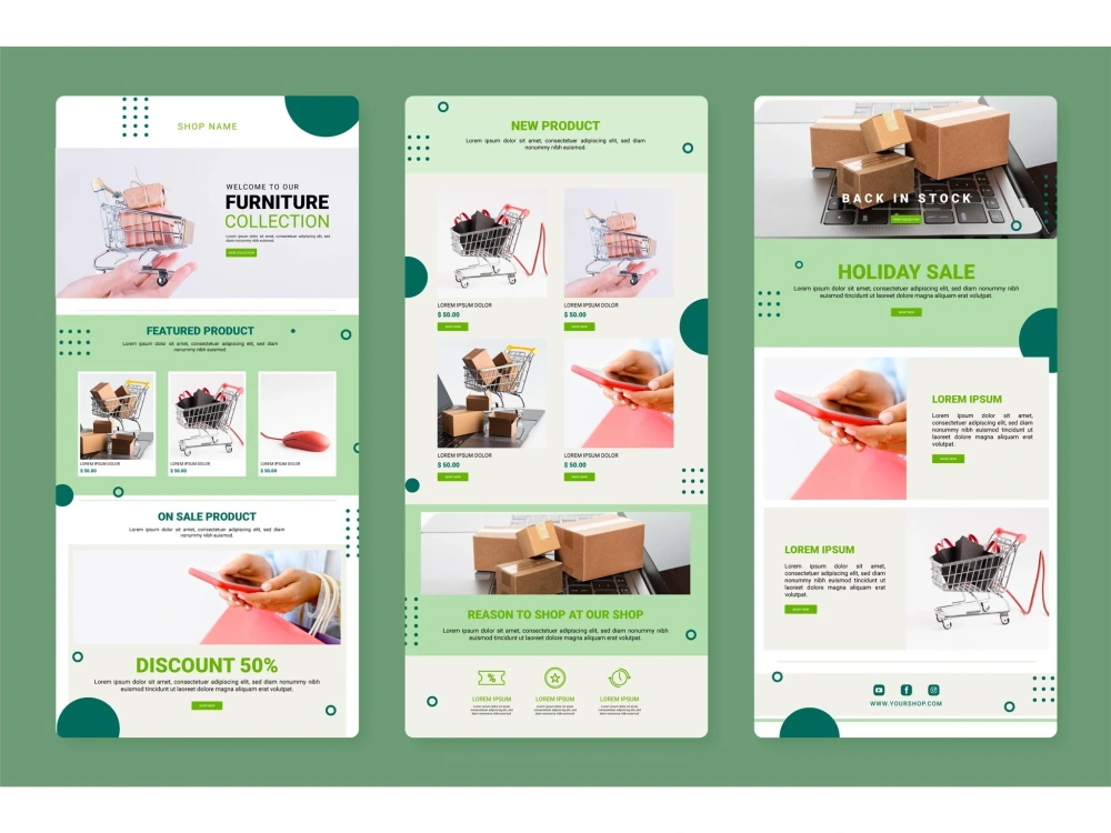 An amazing design mailchimp template setup drag & drop editable ...