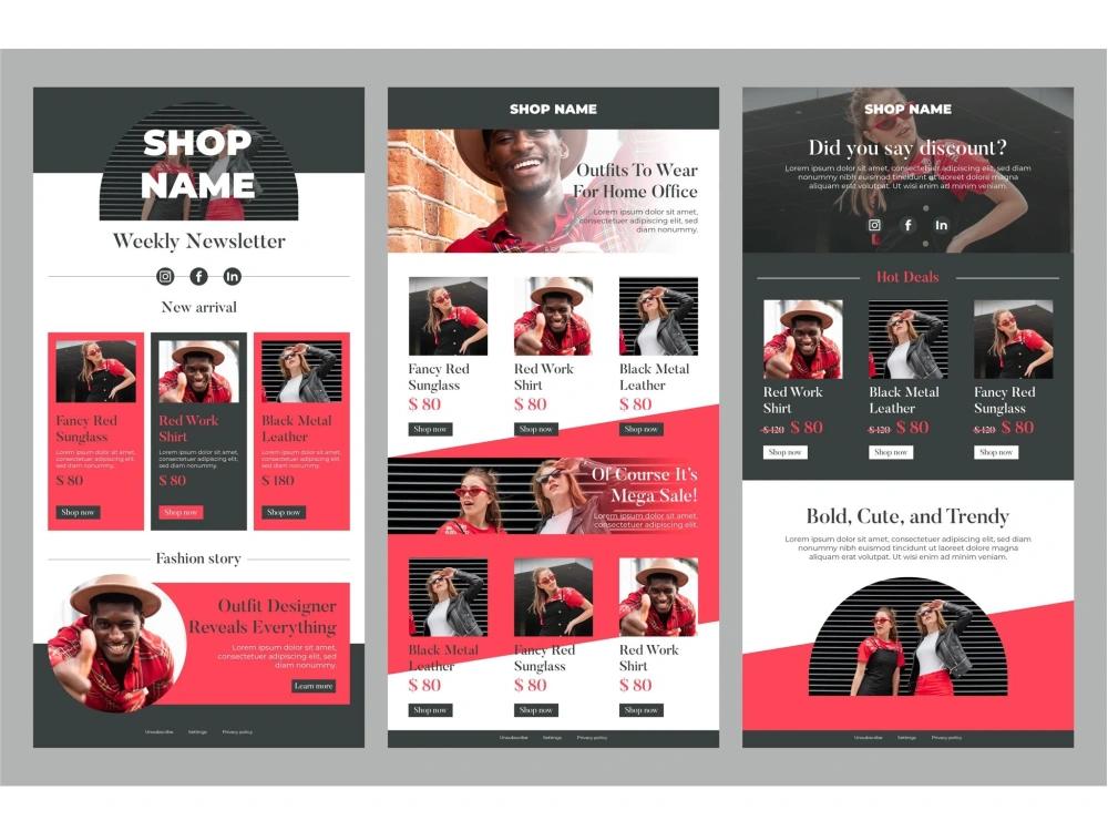 An amazing design mailchimp template setup drag & drop editable ...