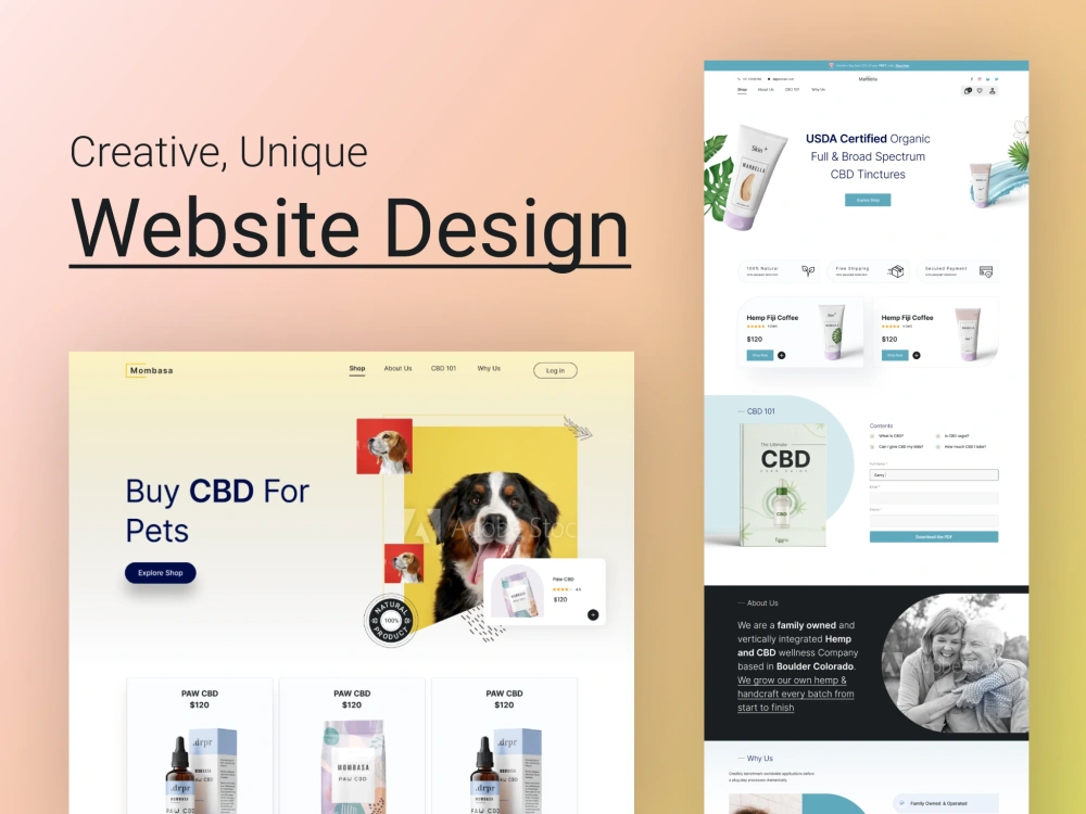 A creative, unique, and responsive website UI UX design | Upwork