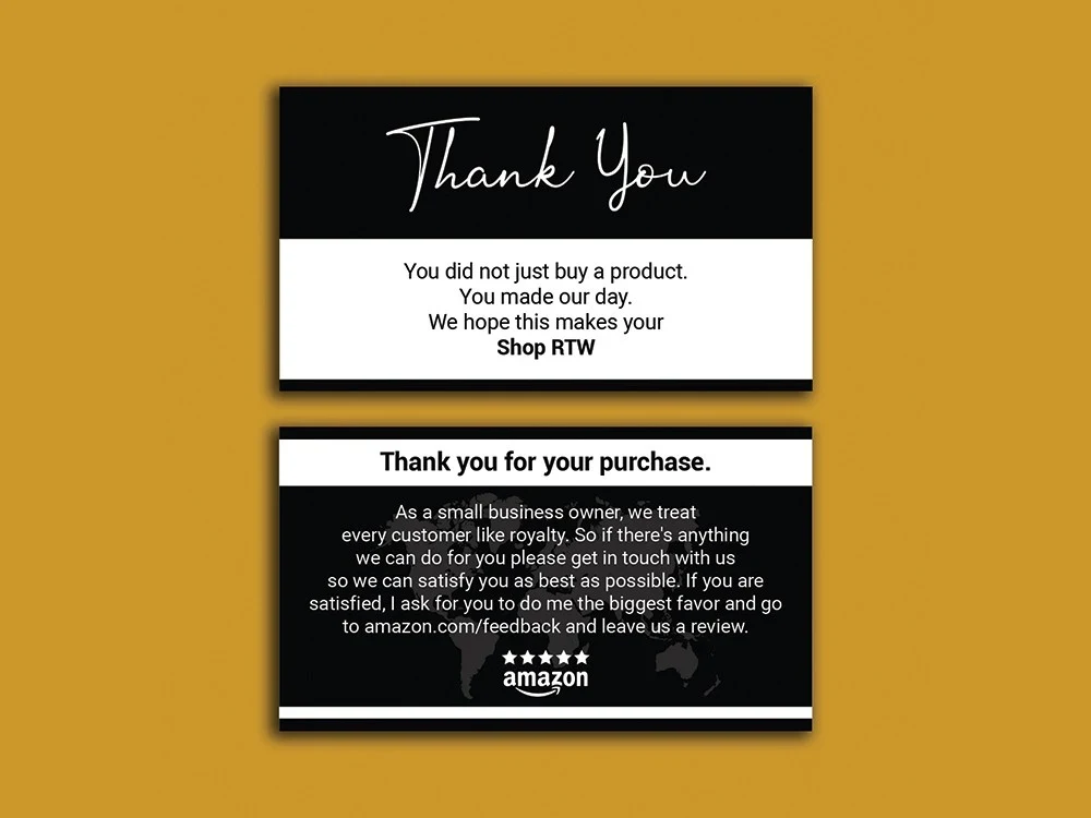 Product insert, amazon thank you card, package insert design | Upwork