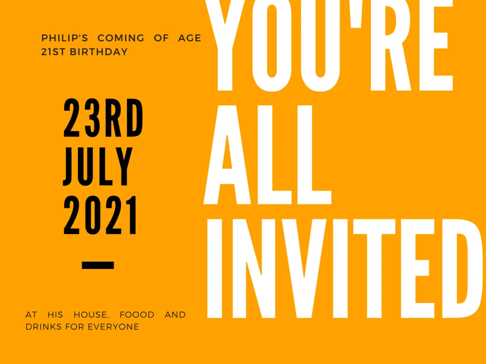 A SAMPLE INVITATION FOR PARTIES USING CANVA | Upwork