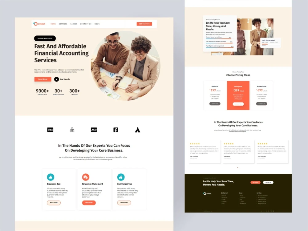 Professional and modern website UI/UX design landing page design | Upwork