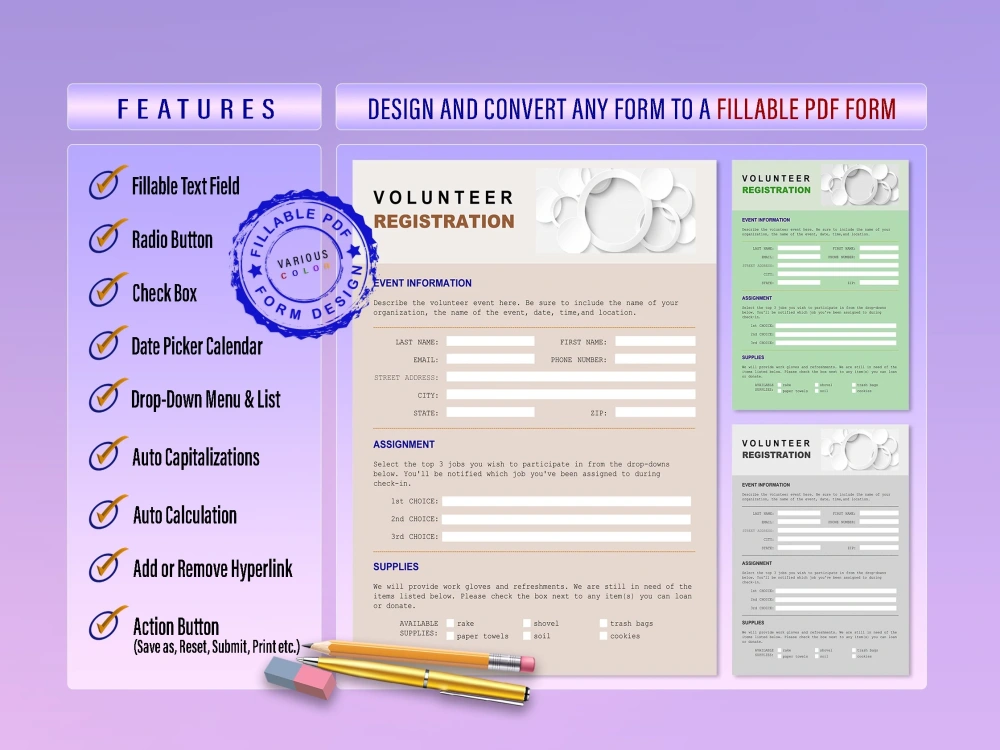 Design and convert any form to a Fillable pdf form | Upwork