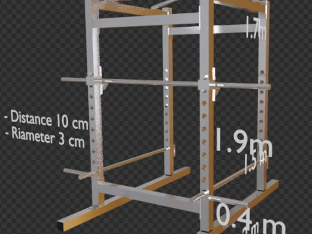A custom blueprint (3D model) for a power rack. | Upwork