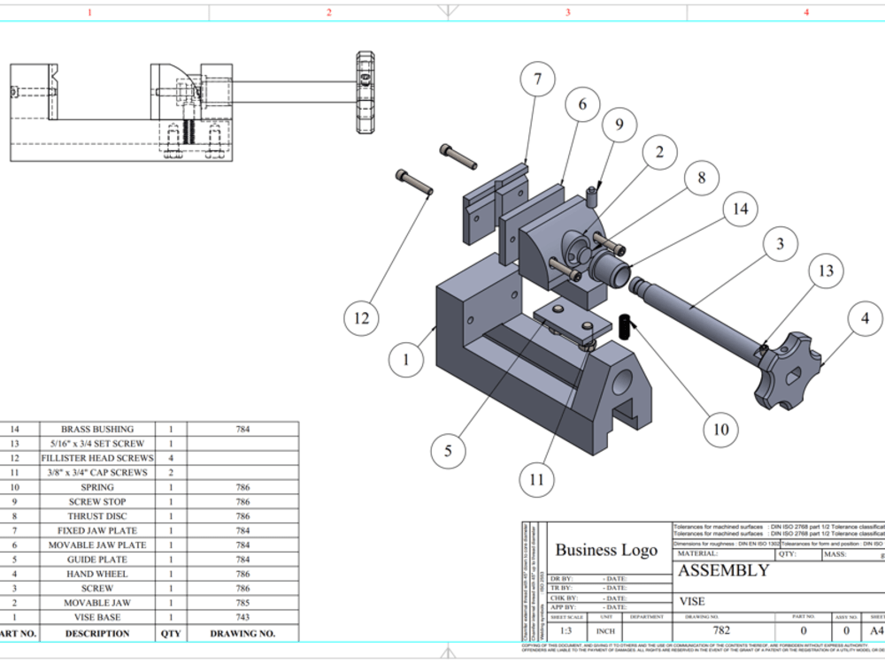 Technical drawing/ 2D manufacturing drawing including BOM & Exploded ...