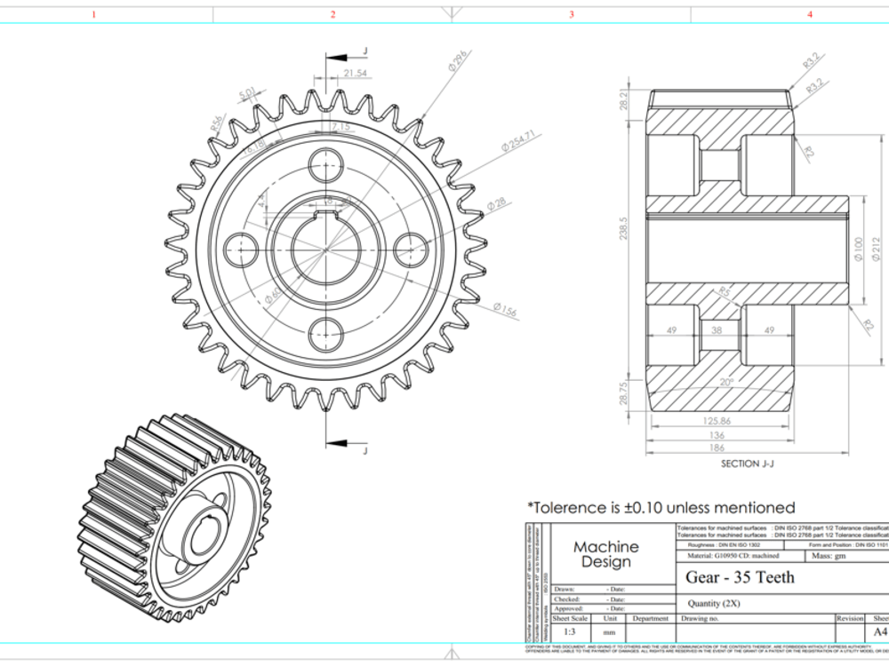 Technical drawing/ 2D manufacturing drawing including BOM & Exploded ...
