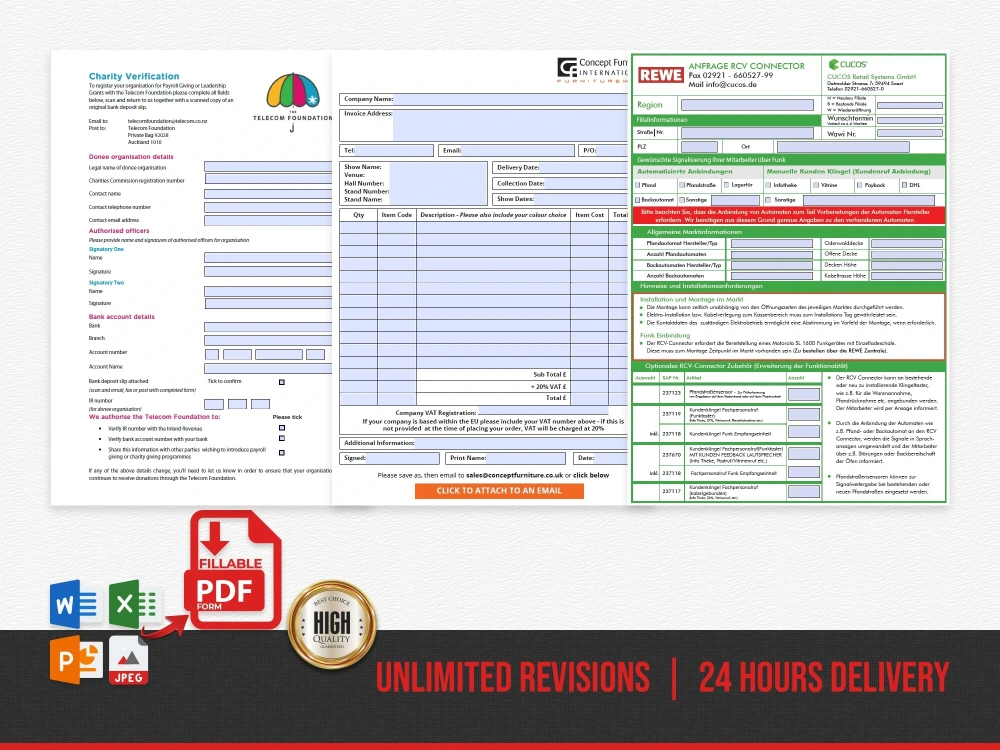 Professional fillable PDF form or design and convert to PDF forms | Upwork