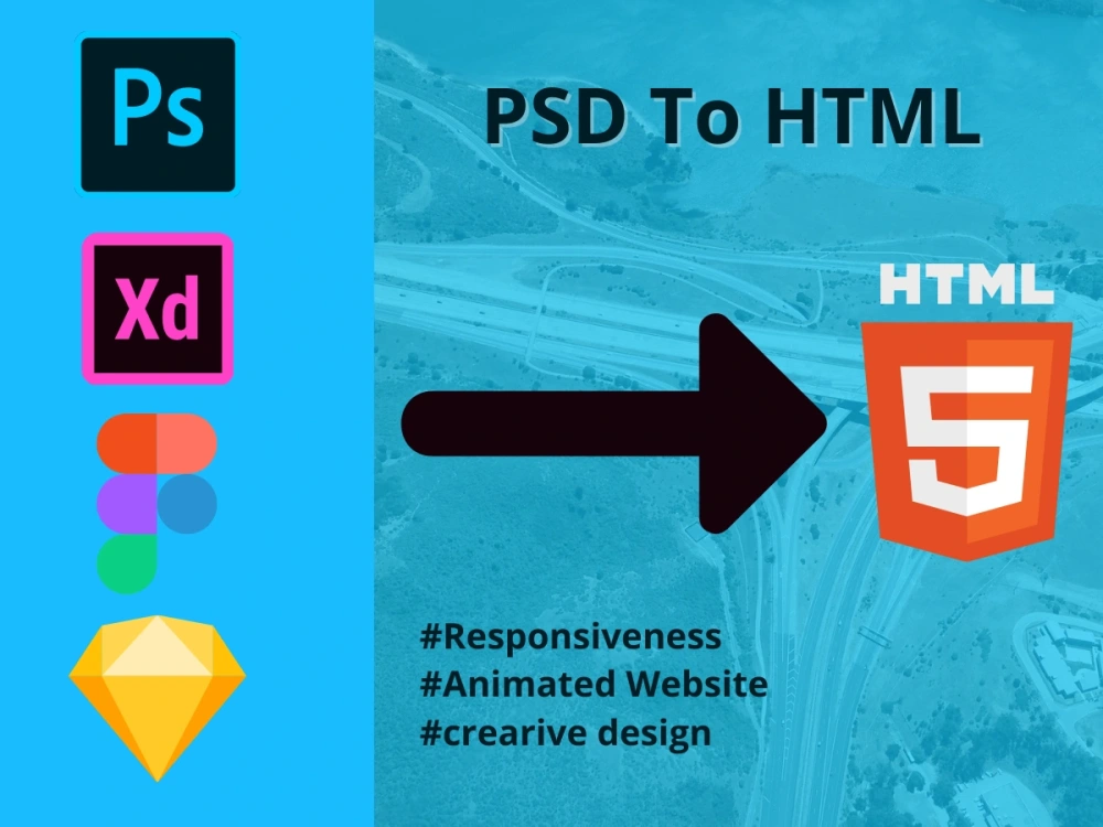 PSD / Figma / Sketch / Adobe XD to responsive HTML CSS JavaScript website | Upwork