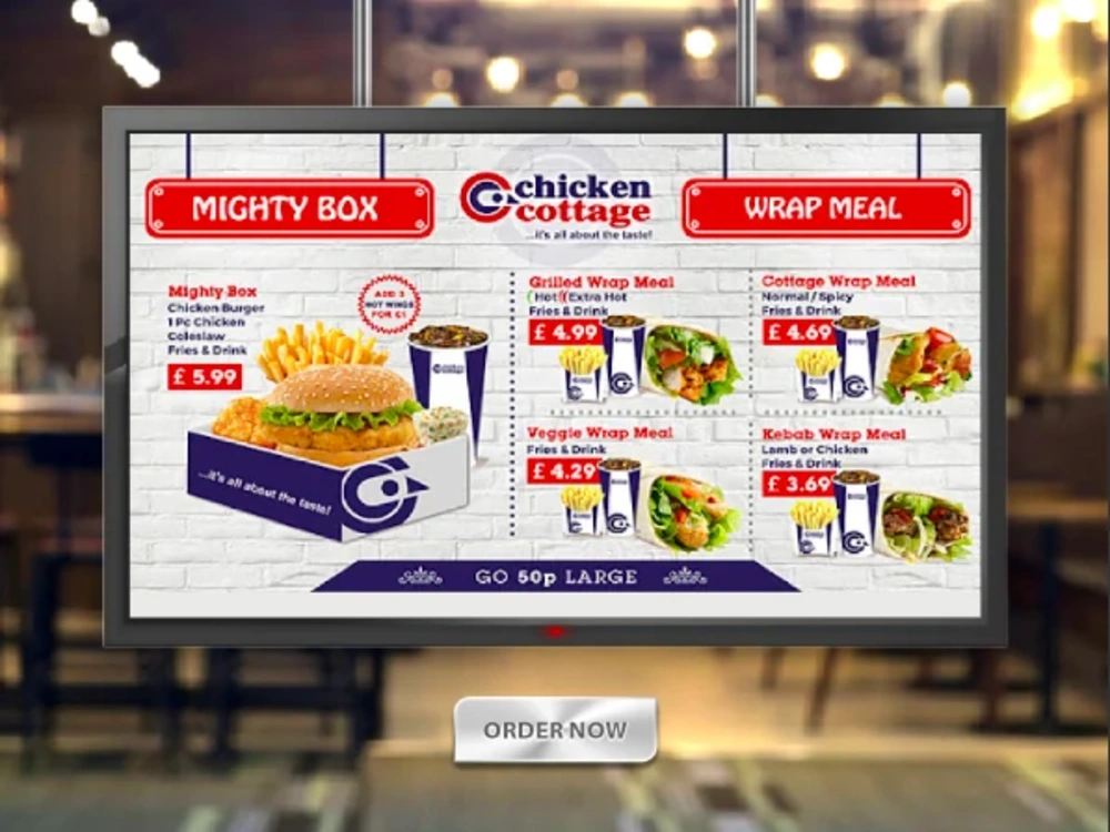 An attractive digital menu screen design for your cafe/restaurant/bar ...