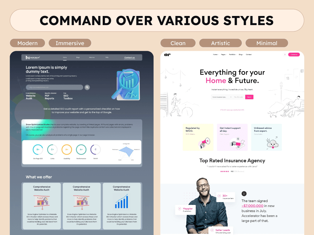 Professional and modern website UI/UX design landing page design | Upwork