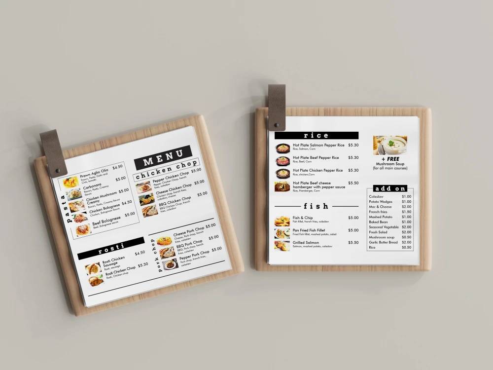 A unique and modern food menu design for your restaurant | Upwork