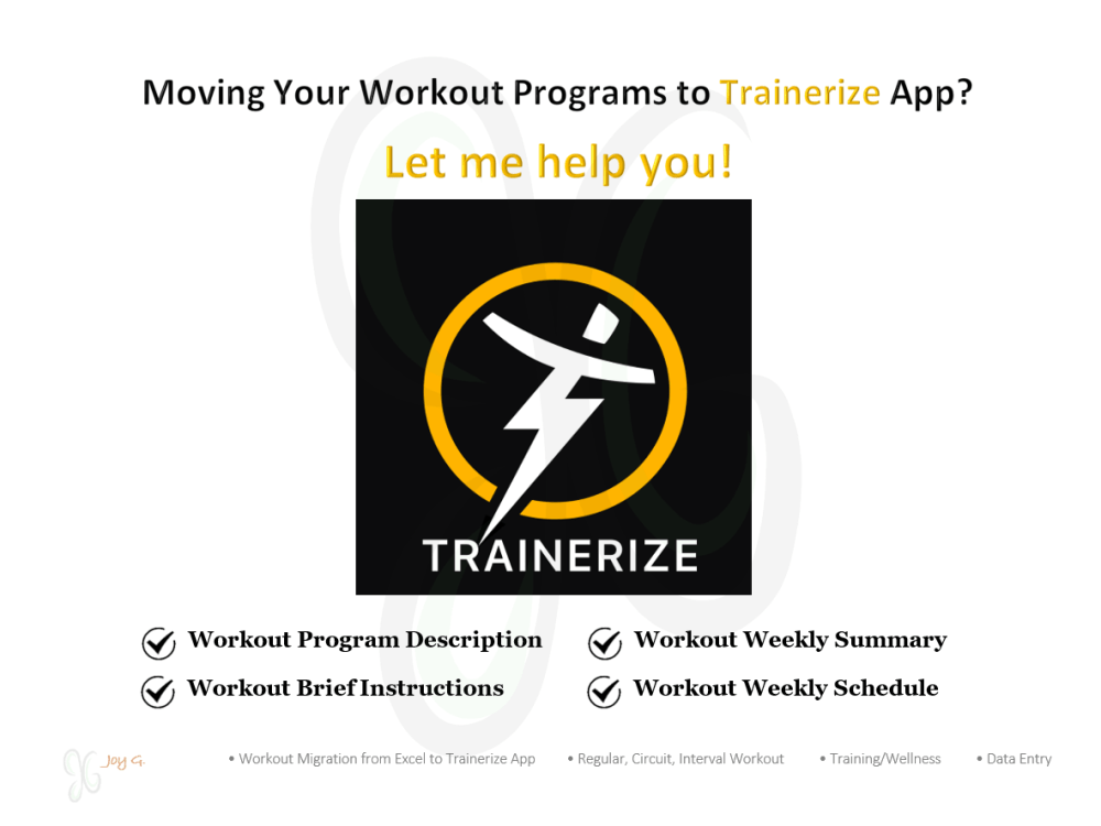 Your workout programs transferred in Trainerize | Upwork