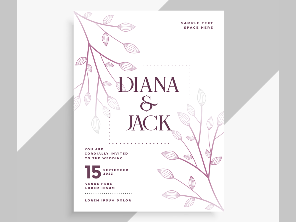 A beautiful and professional invitation card, postcard, greeting card ...