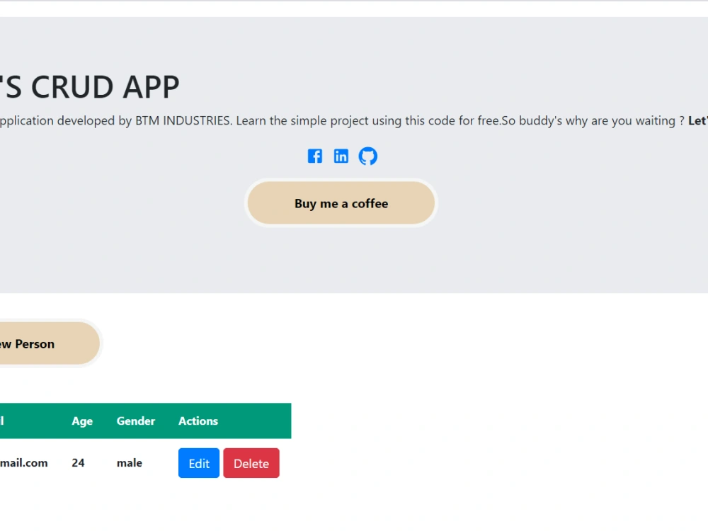 A mern crud application with a fair design | Upwork
