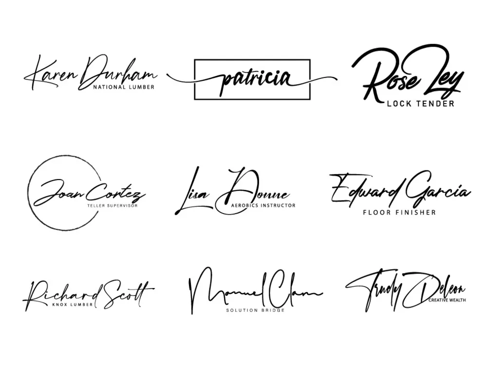 Handwritten, signature, cursive, handwriting, scripted logo | Upwork