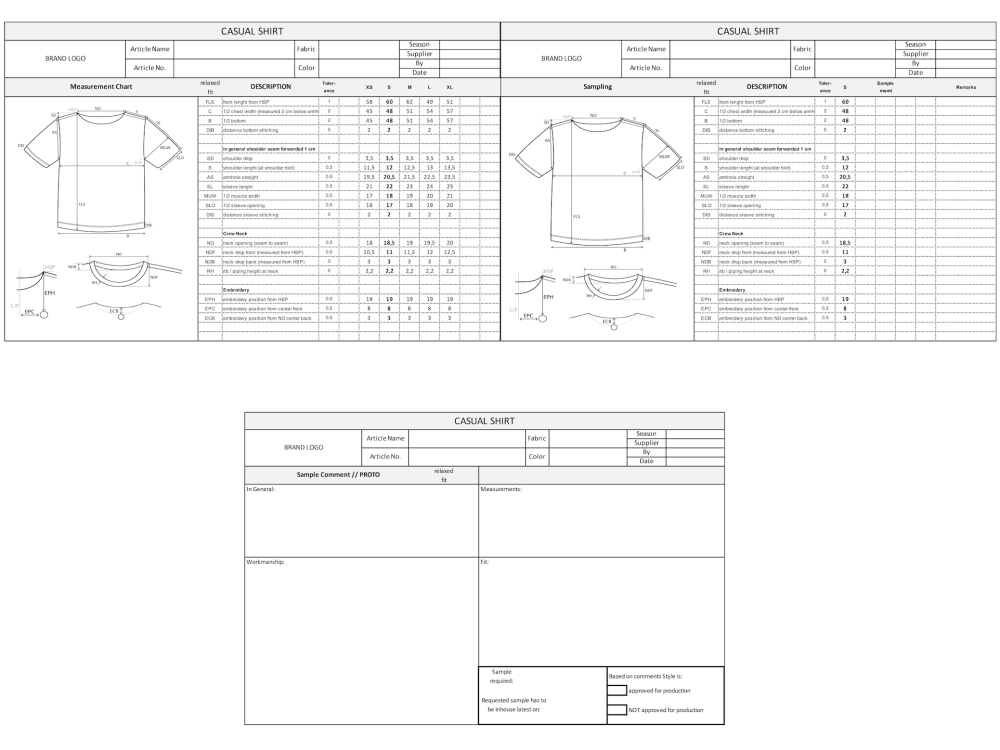 Professional fashion tech pack / spec sheet | Upwork