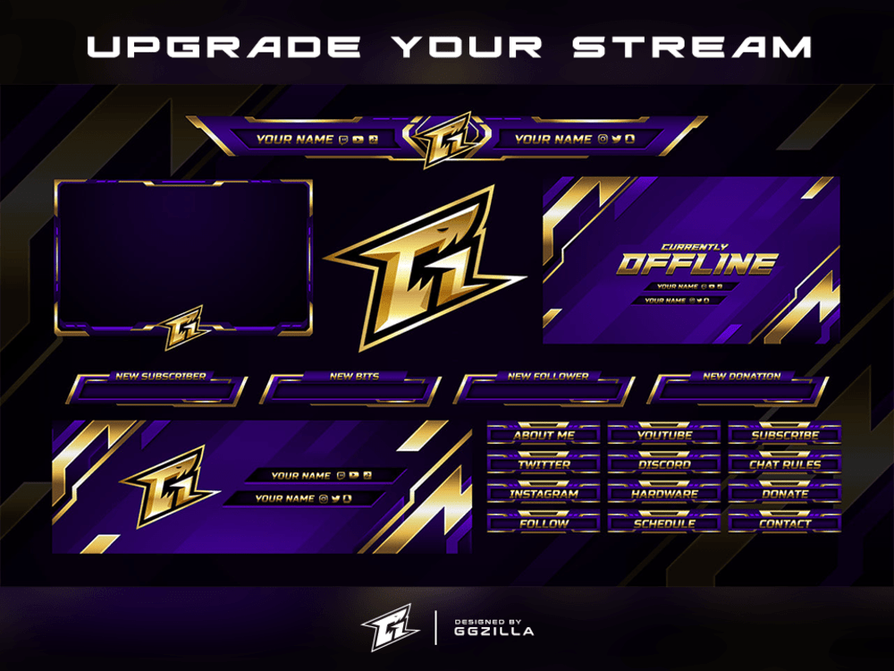 Amazing overlay pack for your stream on twitch , youtube , facebook ...
