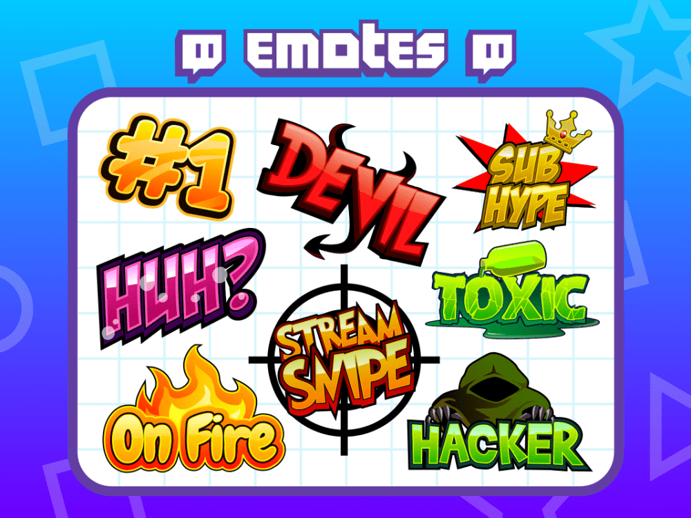 Custom text emotes or non living stuff emotes for twitch or discord ...