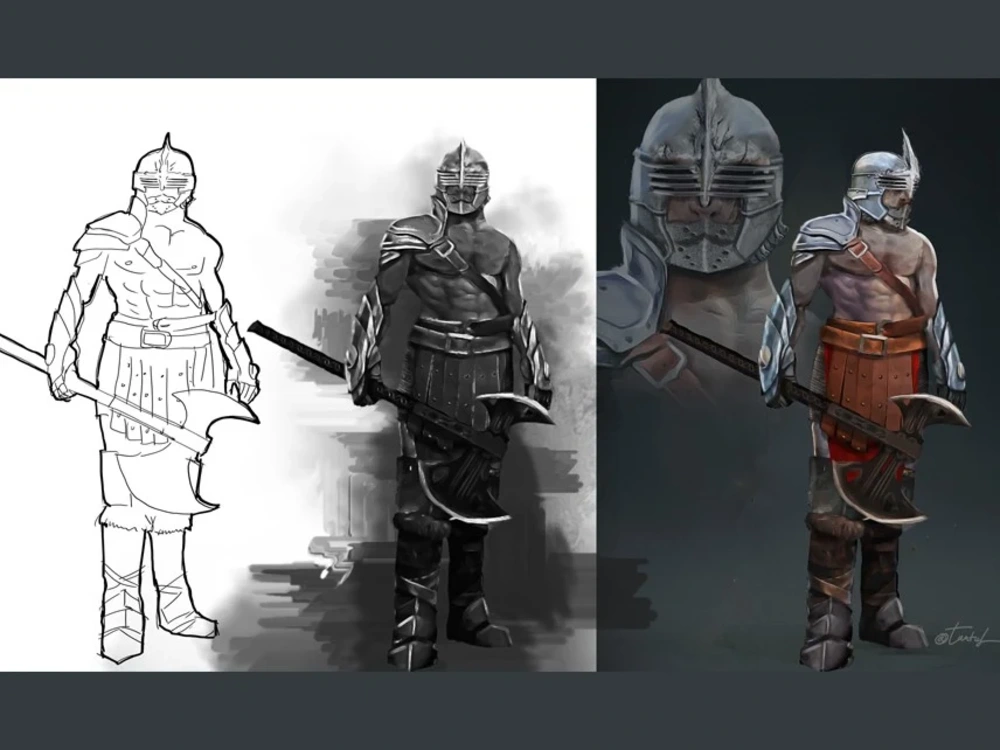 A concept art or character design of a fantasy from Dungeons and ...