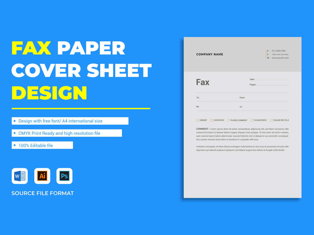 Professional fax cover sheet design | Upwork