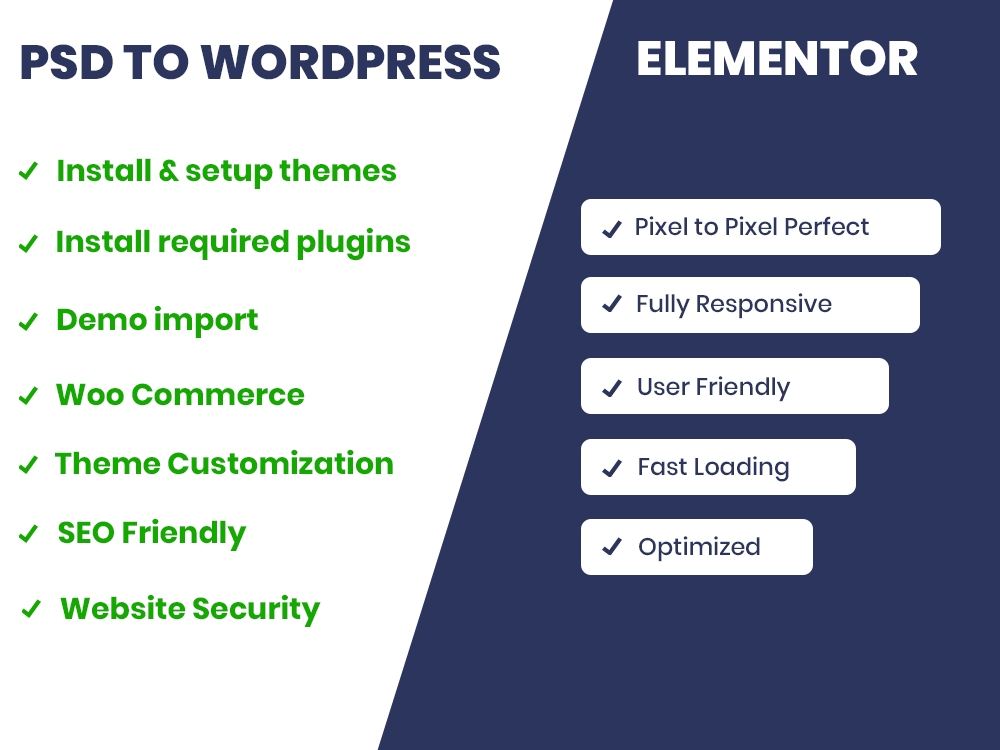 PSD to WordPress using WP Bakery | Elementor | Upwork