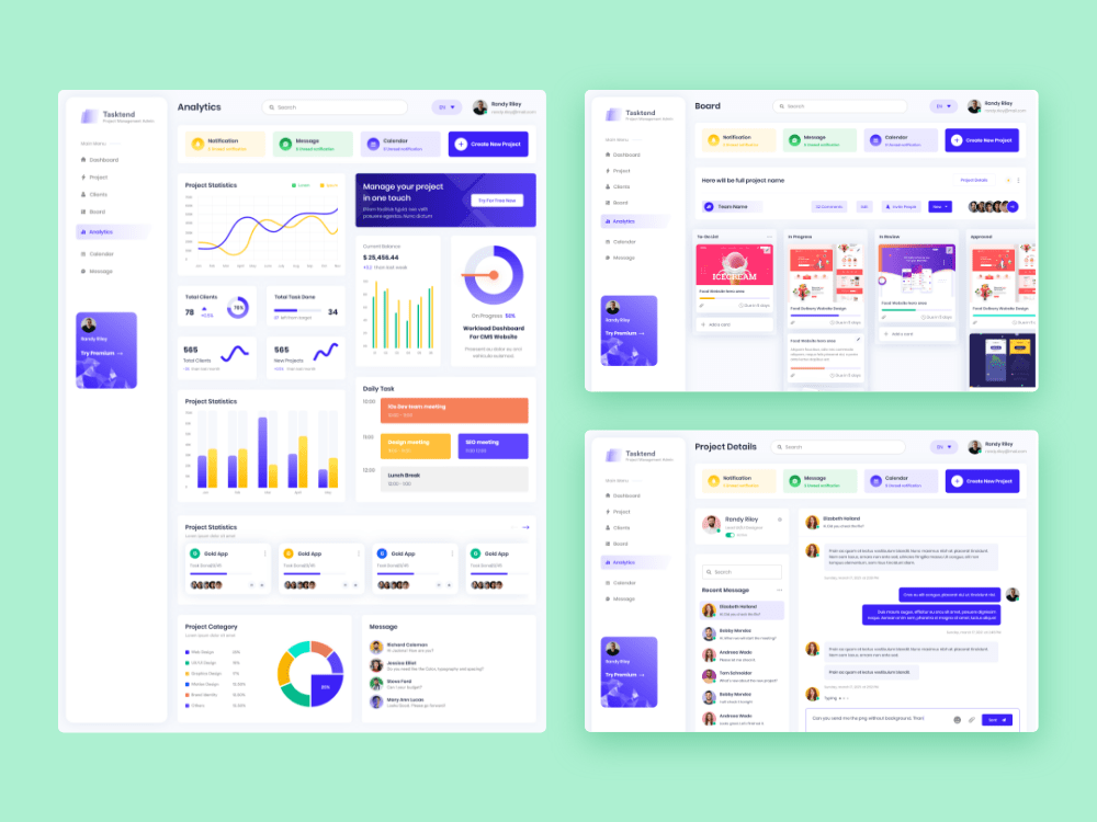 Admin panel dashboard, web app application UX/UI mockup in Figma and XD | Upwork