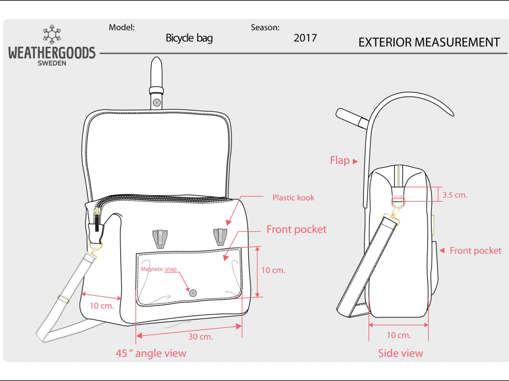 Handbag factory tech pack of 1 shape / size | Upwork