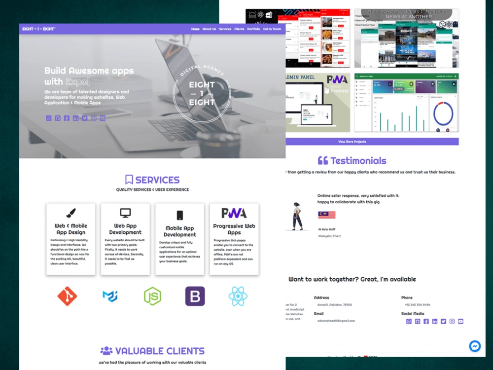 An amazing Responsive React website design developed for your business | Upwork