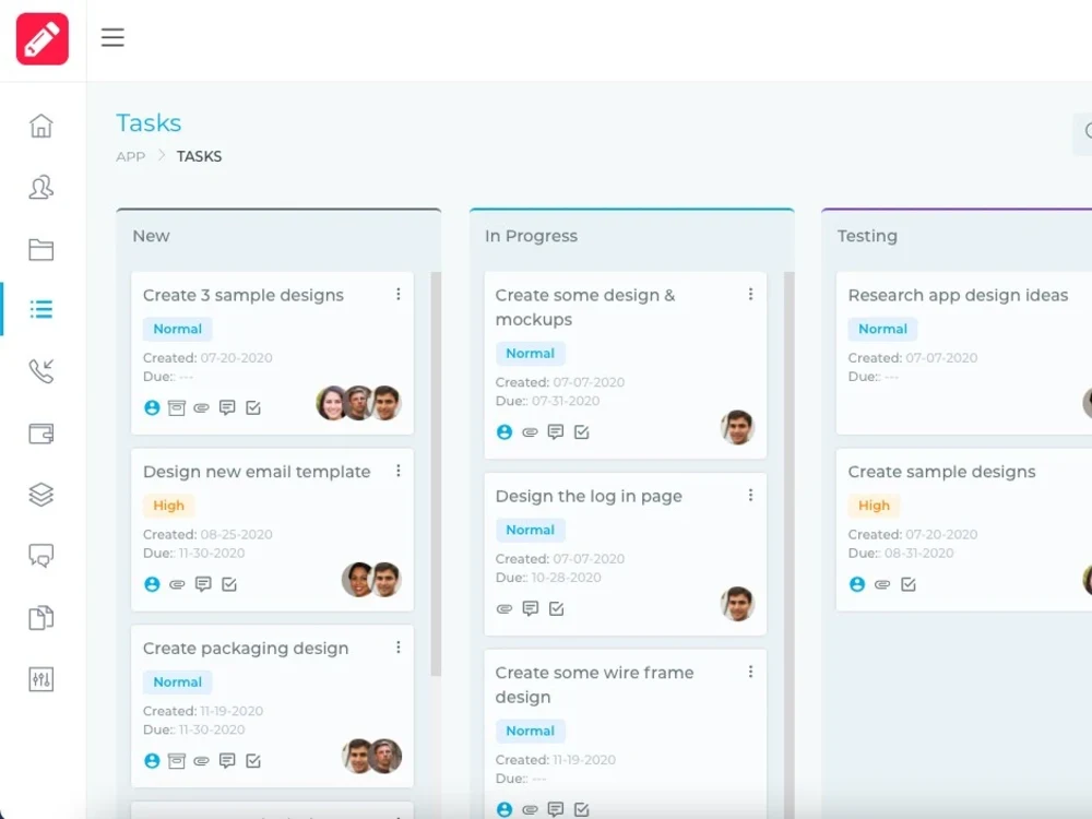 A project management system CRM with tasks, progress tracking, expense ...