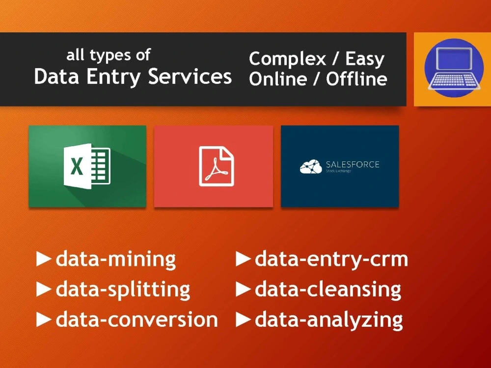 All types of Data Entry Services (Complex or Easy)(Excel or CRMs) | Upwork