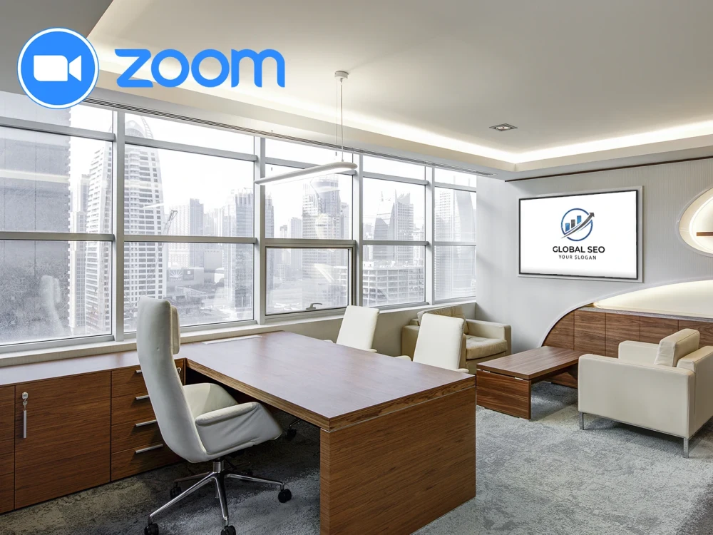 A professional zoom virtual background with your logo | Upwork