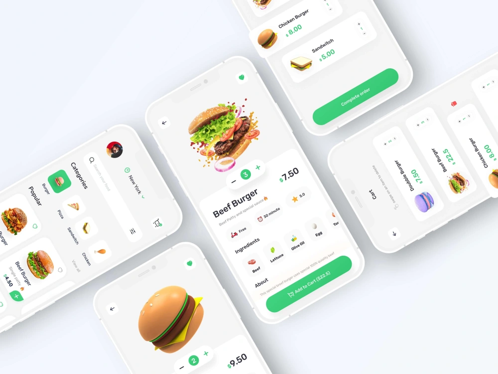 Modern mobile app UI UX design and prototype for iOS or Android app ...