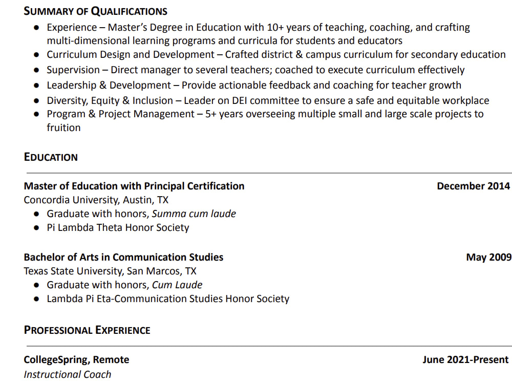 A transitioning teacher resume for a new career pathway! | Upwork