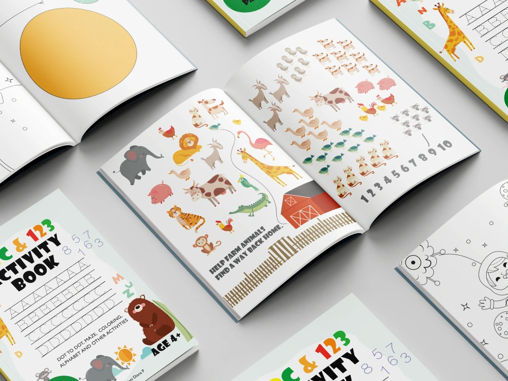 Activity book for kids - custom made coloring pages, ABC, maze and ...